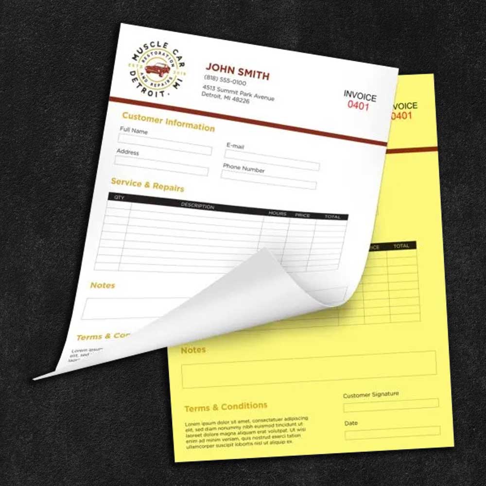 Carbonless Forms 2 Part | Cheque Store